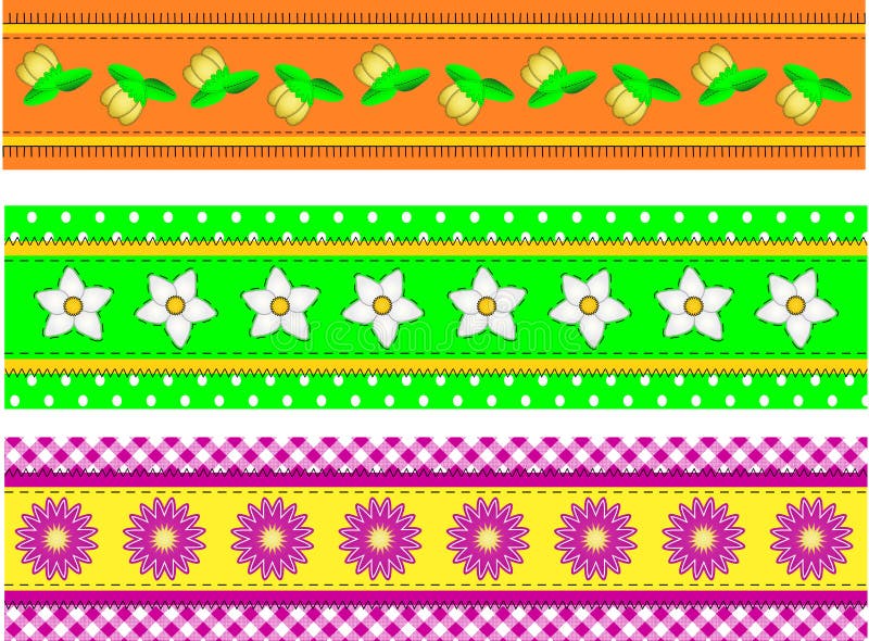 Fronteras De La Flor Del Vector EPS10 Tres Con Los Puntos, Gingh ...