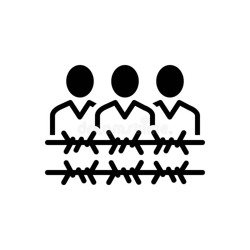 Black Solid Icon for Frontier, Border and Barbwire Stock Vector ...