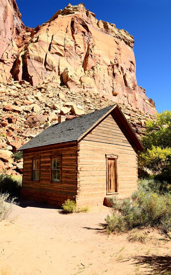 Frontier Schoolhouse, Capitol Reef, Southern UT Stock Photo - Image of ...
