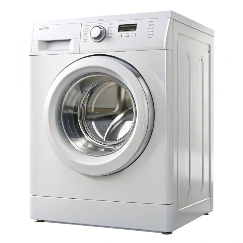 Frontloading Washing Machine Isolated on White Background Stock ...