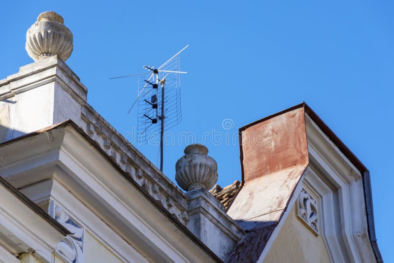 Fronton of an old building stock image. Image of decor - 188259479