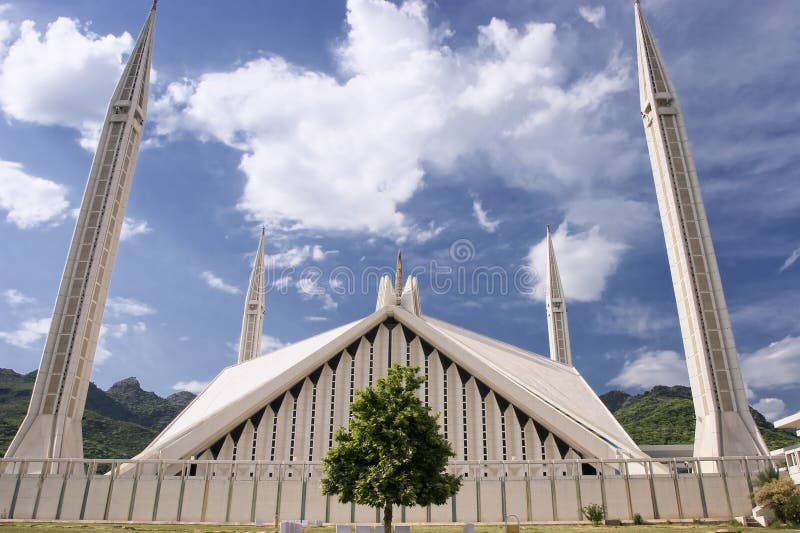 Faisal-Moschee in Islamabad, Der Hauptstadt Pakistans Stockbild - Bild ...