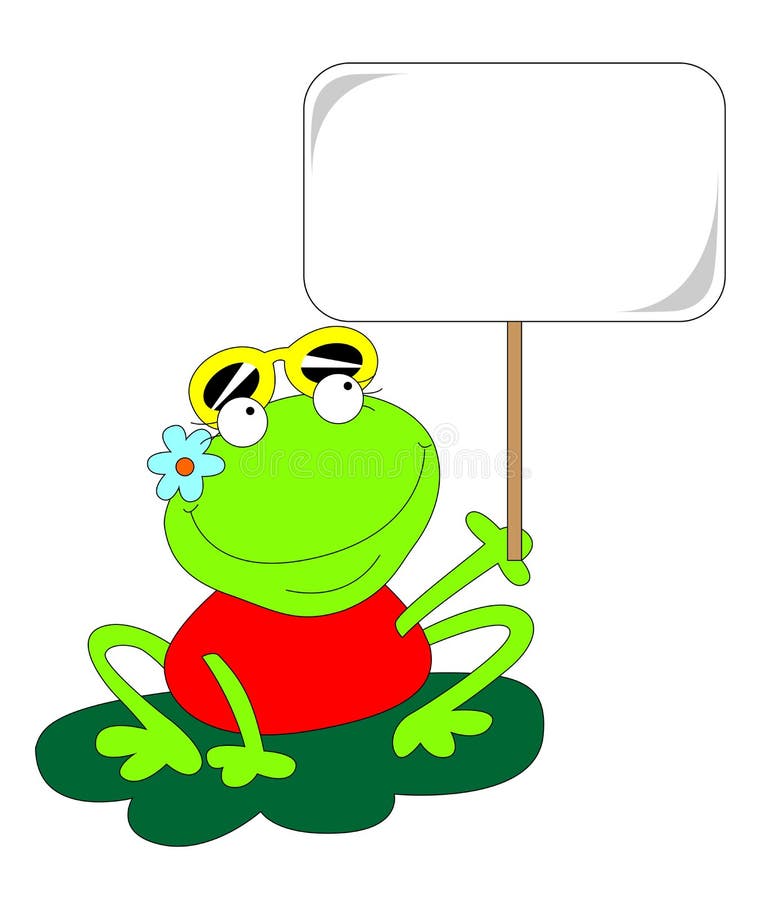 Frosch mit dem Zeichen vektor abbildung. Illustration von hell - 50326205