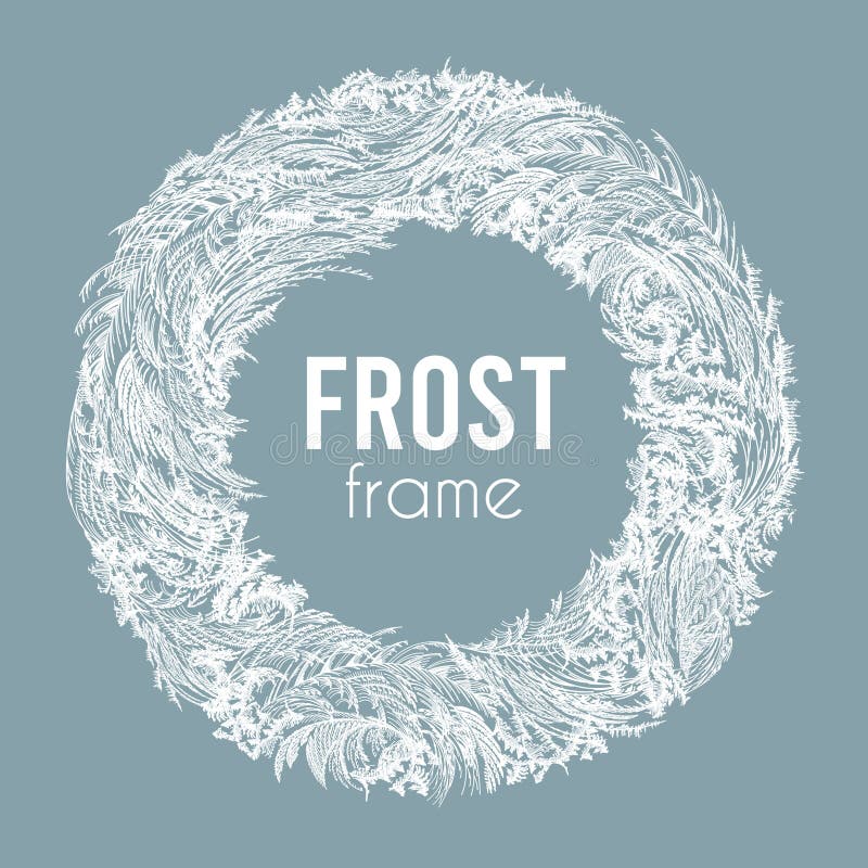 Frosted Round Frame with Ice Elements, Vector Abstract Circle Stock ...
