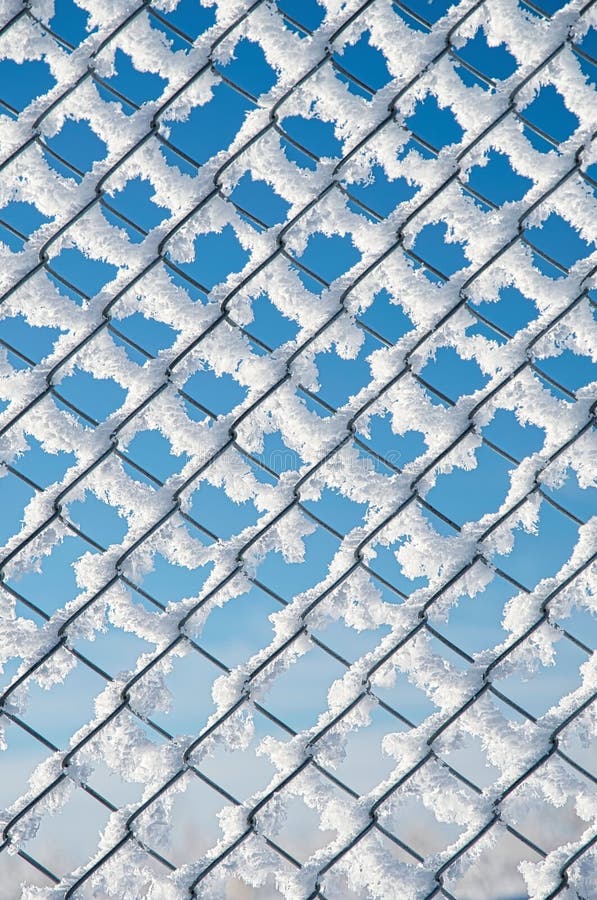Frost Chain Hoar Frost on a Chain Link Fence Stock Photo - Image of ...