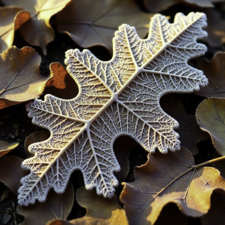 Frost Covered Oak Leaves Scattered on Forest Floor, Frost, Texture ...