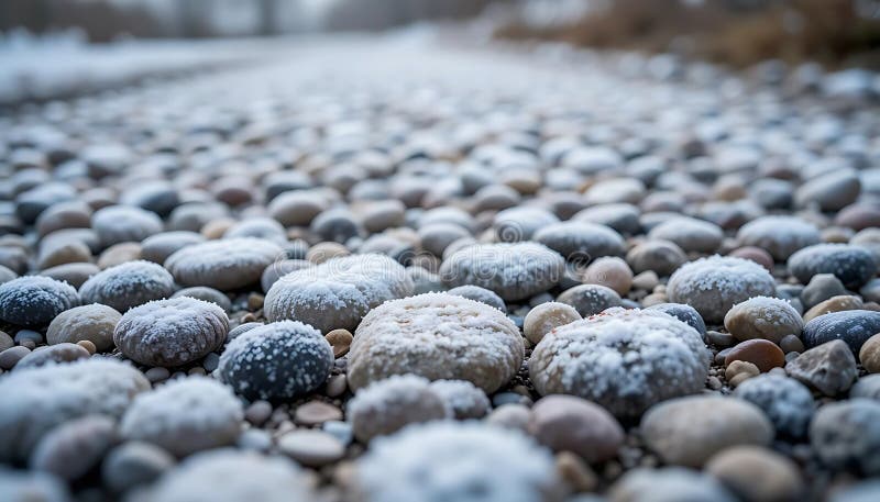 Frost Covered Pebbles Winter Path Stock Photos - Free & Royalty-Free ...