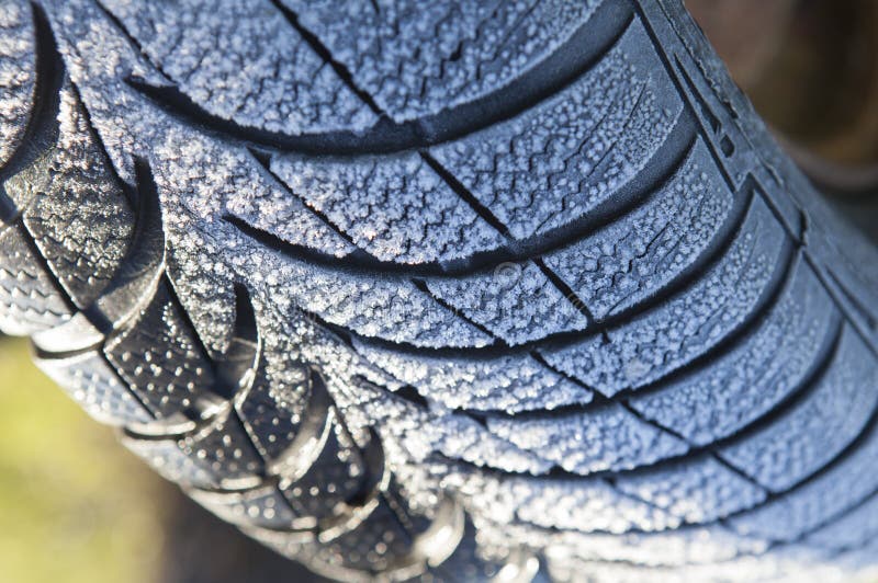 Frost covered tire surface stock photo. Image of drive - 267948072