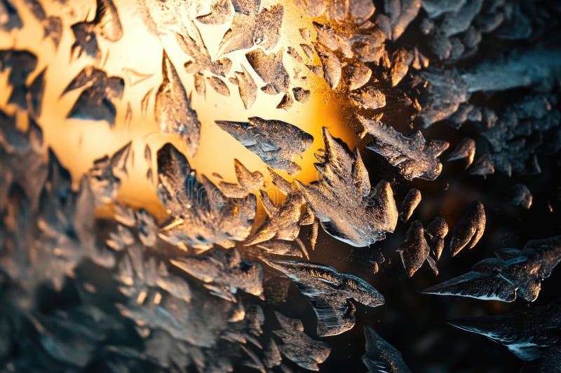 A Frost-covered Window with Intricate Patterns and Textures Stock Image ...