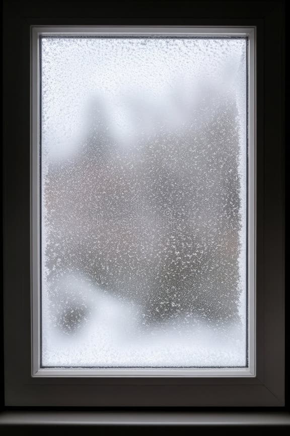 Frost-covered Window in Wintery Setting Stock Illustration ...
