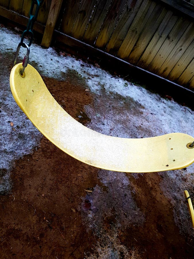 Ice covered kid swing stock image. Image of frozen, swing - 211412721