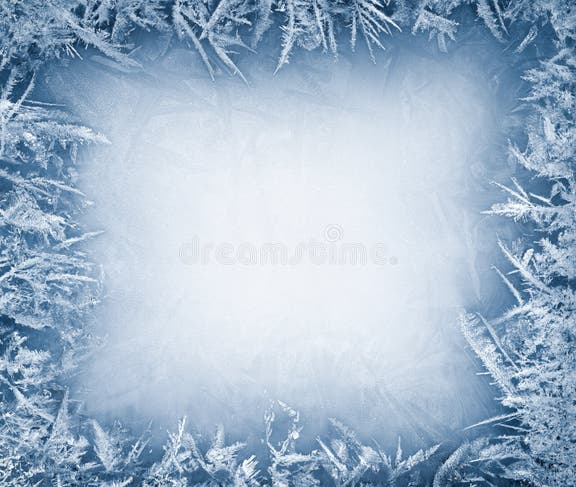 Frost Crystal Border on Ice Stock Photo - Image of frosty, merry: 97065200