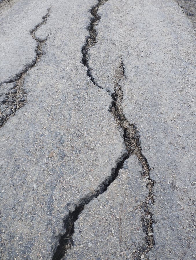 Frost Damage on the Road after Winter Stock Photo - Image of path ...