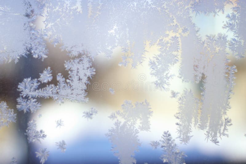 Frost Draws on the Window Beautiful Patterns Stock Photo - Image of ...