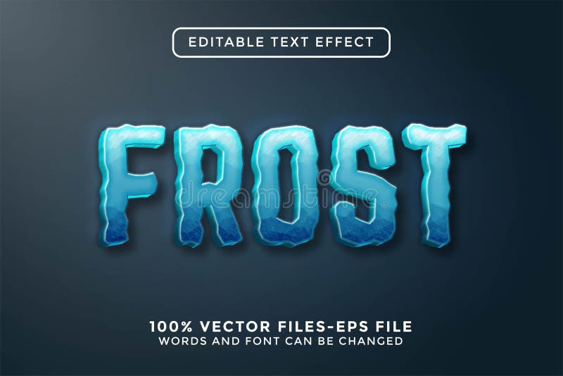 Frost Editable Text Effect stock vector. Illustration of poster - 265058189