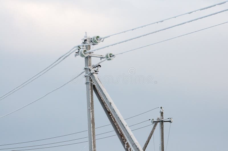 Frost on the Electric Power Box in Winter Stock Photo - Image of retro ...