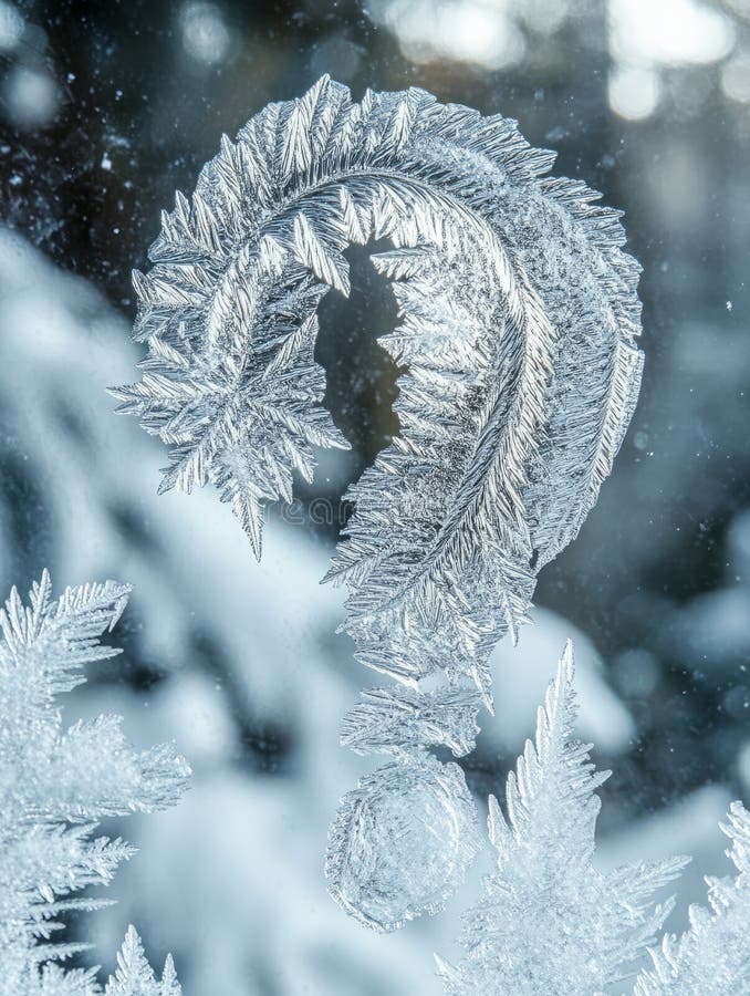 Frost Forming a Question Mark on a Window during Winter. Stock Photo ...