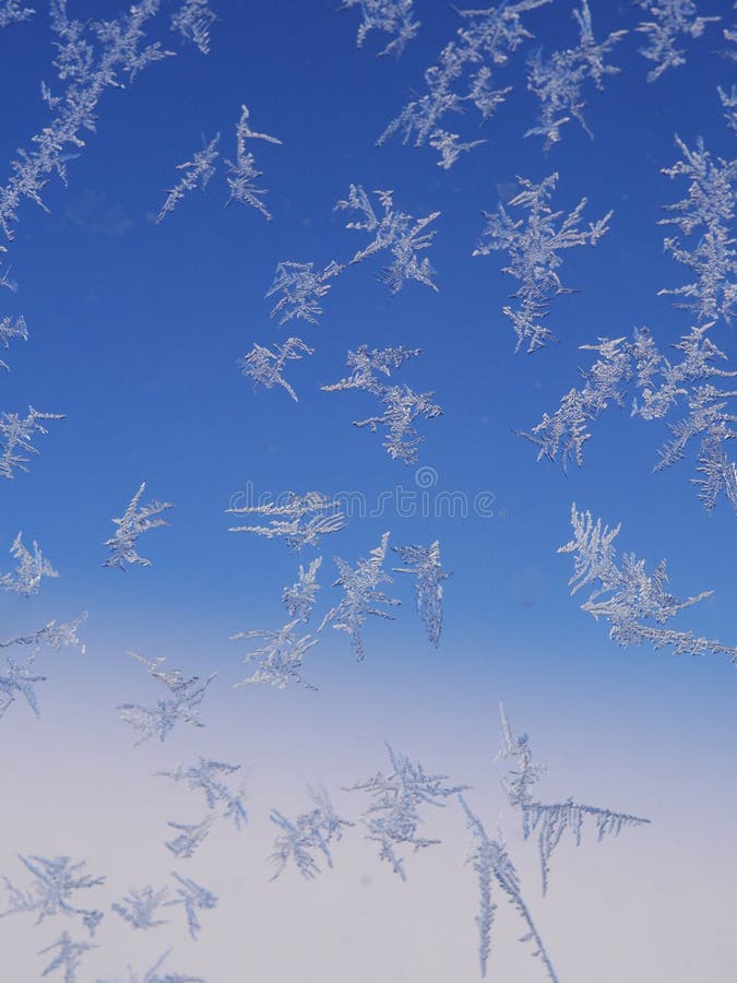 Frost Ice Crystal on Window Stock Image - Image of macro, contrast ...