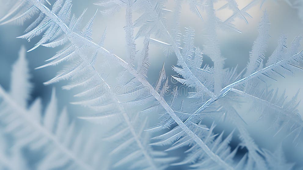 Frost, Ice Crystals Formed on the Glass Stock Illustration ...