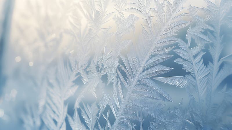 Frost, Ice Crystals Formed on the Glass Stock Illustration ...