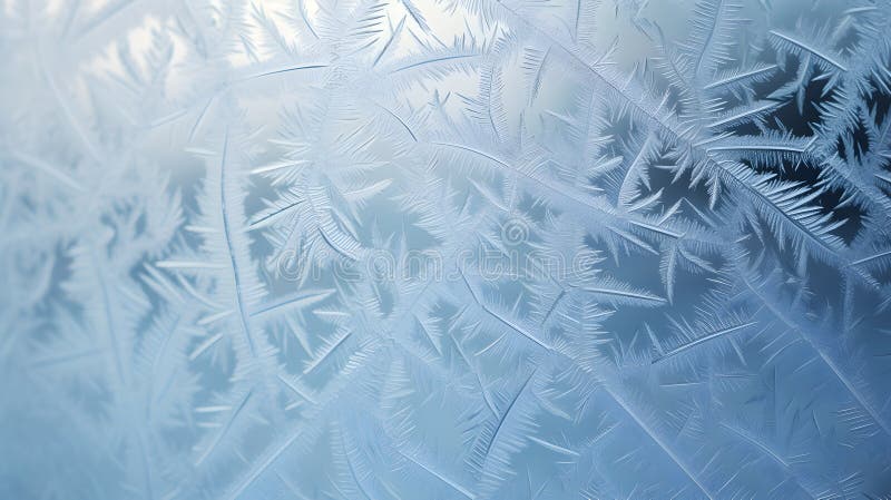 Frost, Ice Crystals Formed on the Glass Stock Illustration ...