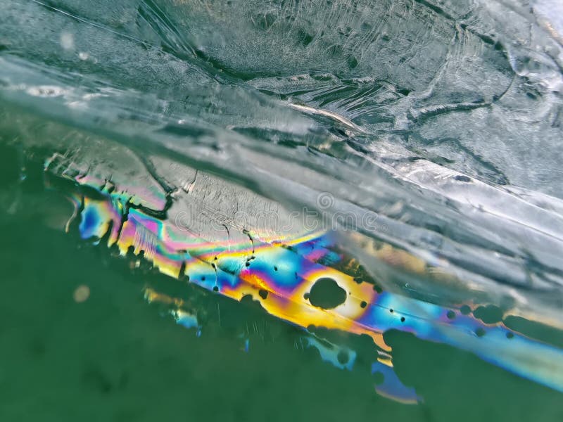 Frost Ice Texture. Ice Rainbow Pattern Texture Stock Photo - Image of ...