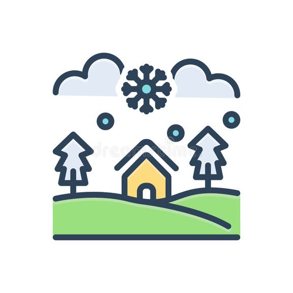 Color Illustration Icon for Frost, House and Area Stock Vector ...