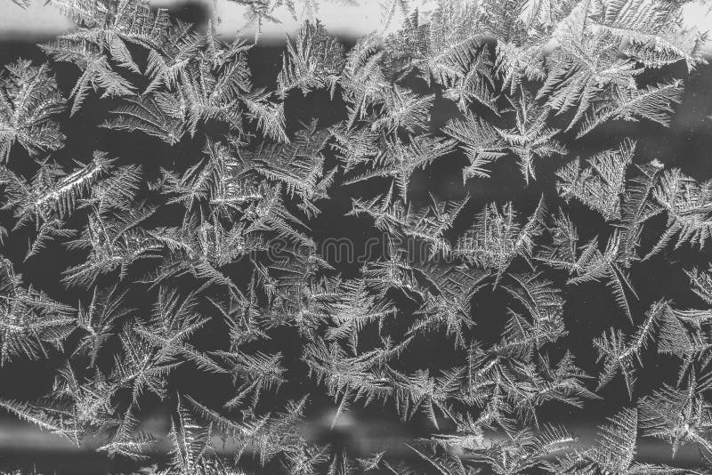 Frost and Its Texture on the Window Stock Photo - Image of black ...
