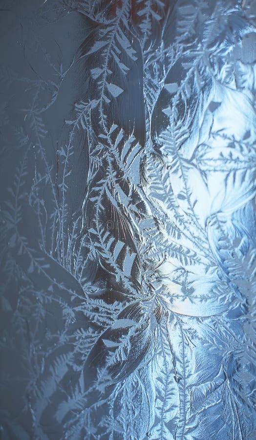 Frost Pattern on Glass Blue Stock Image - Image of nature, clean: 46656679