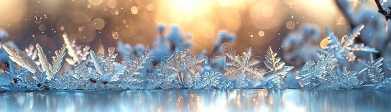 Frost Patterns Creeping Across a Wintery Windowpane Ice Blurs with ...