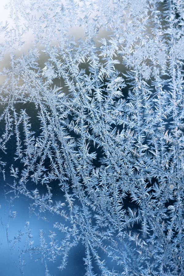 Frost patterns on glass stock photo. Image of blue, ornament - 7694064