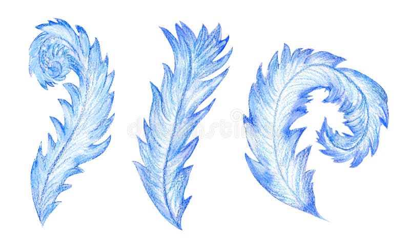 Frost Patterns Watercolor Illustration Stock Illustration ...
