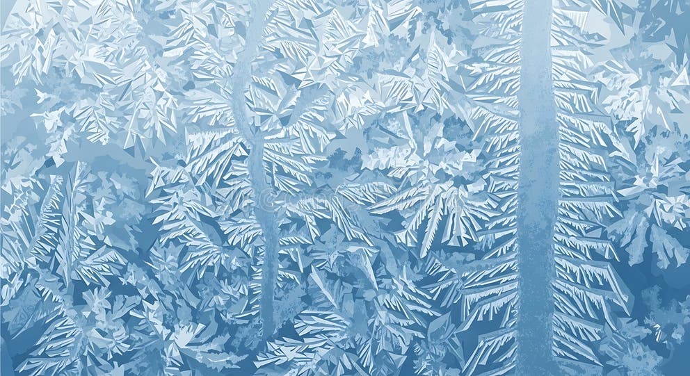 Frost Patterns on a Window Create Intricate, Fern-like Structures. the ...