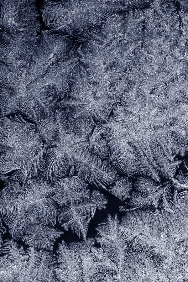 Frost Patterns on Window Glass in Winter Stock Image - Image of close ...