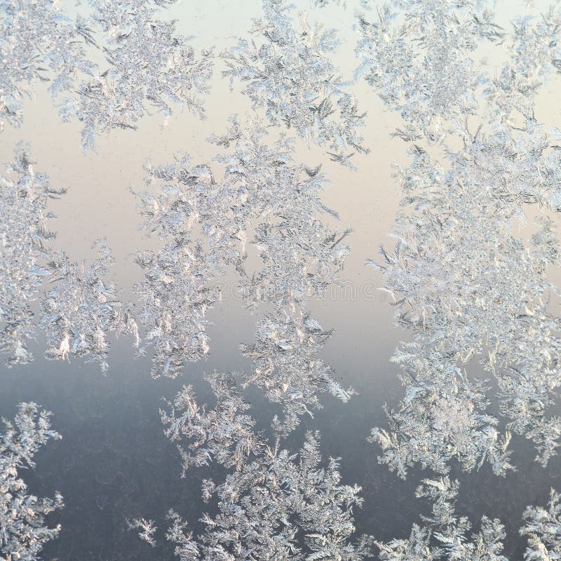 Frost Patterns on Window Glass at Winter Sunrise Stock Image - Image of ...