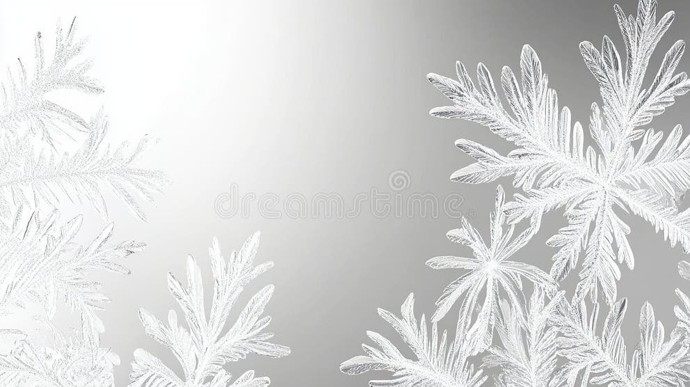 Frost Patterns on Window, Winter Scene, Grey Background, Holiday Card ...