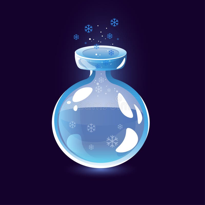Frost Potion with Snowflakes Cold Mix Stock Vector - Illustration of ...