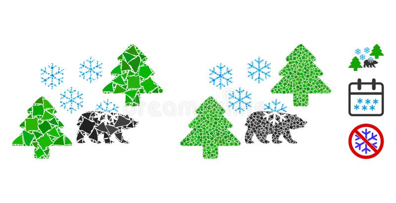 Frost Siberia Mosaic Icon of Unequal Items Stock Vector - Illustration ...