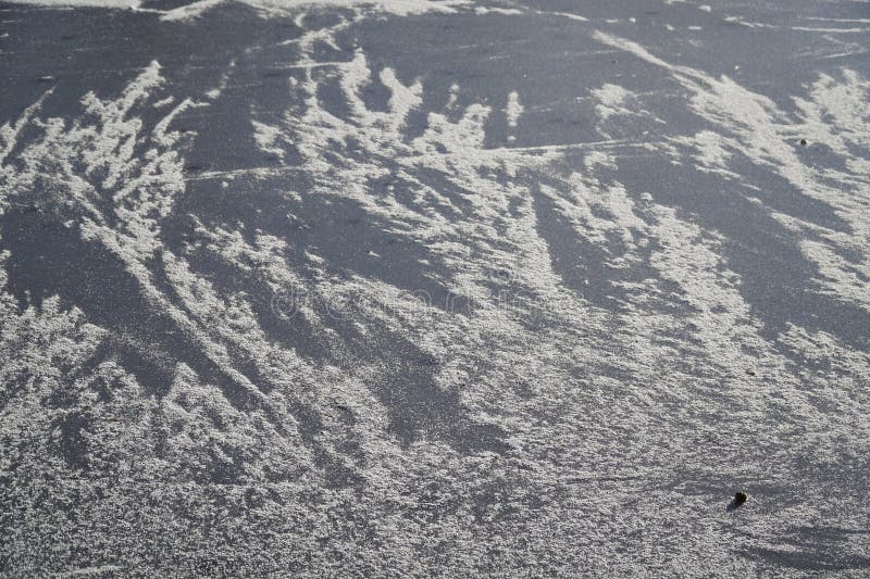 Frost and Snow on Frozen Lake Surface Stock Image - Image of winter ...