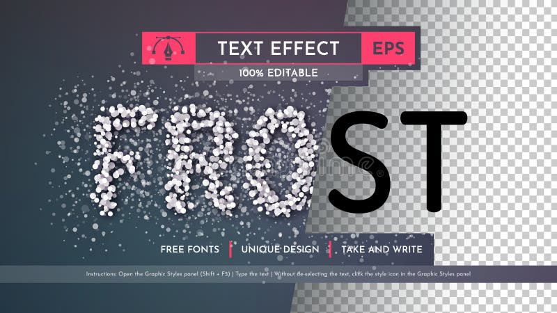 Frost Spray - Editable Text Effect, Font Style Stock Vector ...