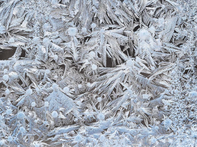 Frost on Surface of Window Glass Closeup in Winter Stock Image - Image ...