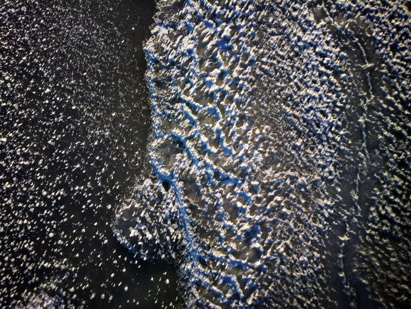 Frost on the Surface of Young Ice Stock Photo - Image of freezing ...
