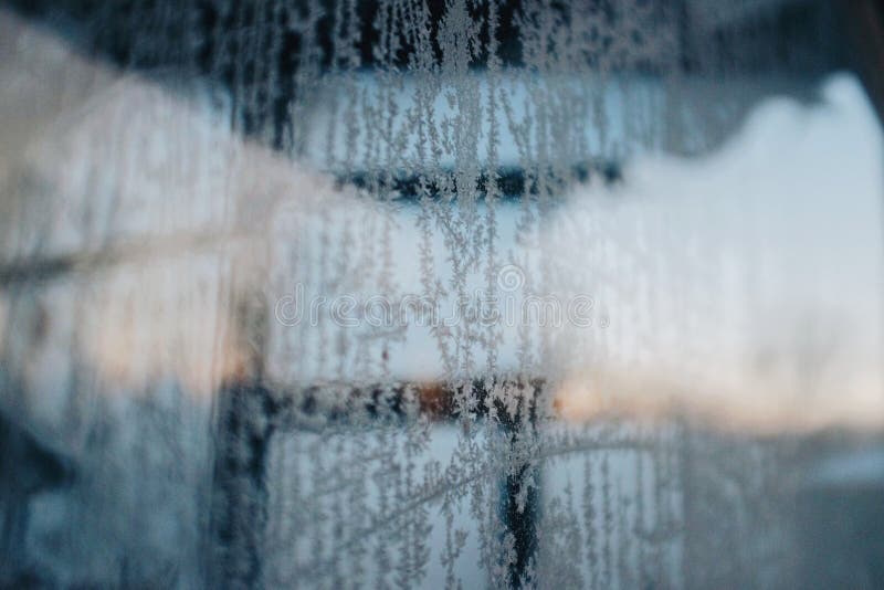 Frost Texture on a Cabin Window Glass Stock Image - Image of cold ...