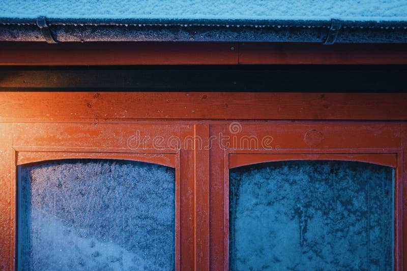 Frost Texture on a Cabin Window Glass Stock Image - Image of cold ...