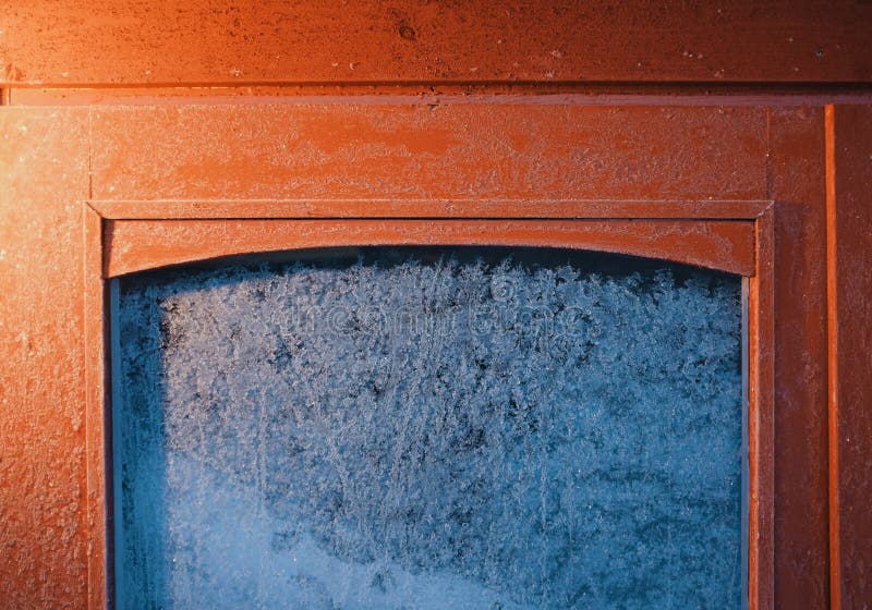 Frost Texture on a Cabin Window Glass Stock Image - Image of cold ...