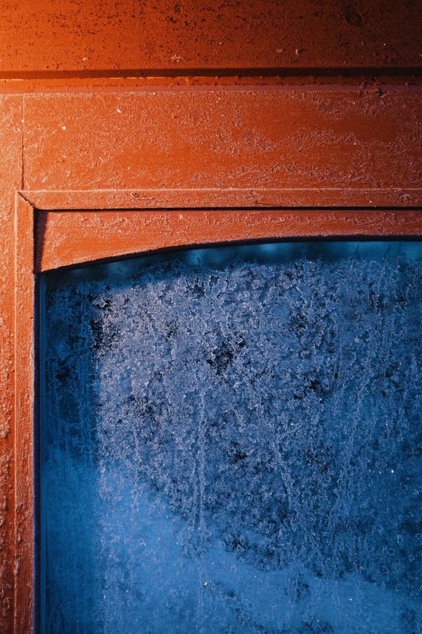 Frost Texture on a Cabin Window Glass Stock Image - Image of cold ...