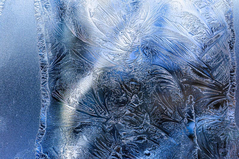 Frost Texture on Frozen Glass in Winter Stock Image - Image of xmas ...