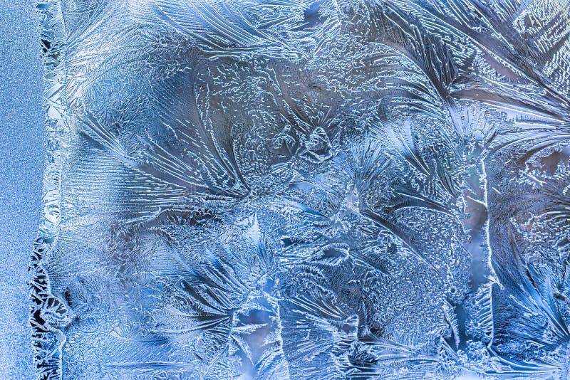 Frost Texture on Frozen Glass in Winter Stock Photo - Image of abstract ...
