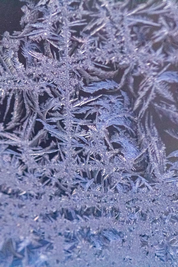 Frost Texture on Glass in Cold Winter Stock Photo - Image of chill ...