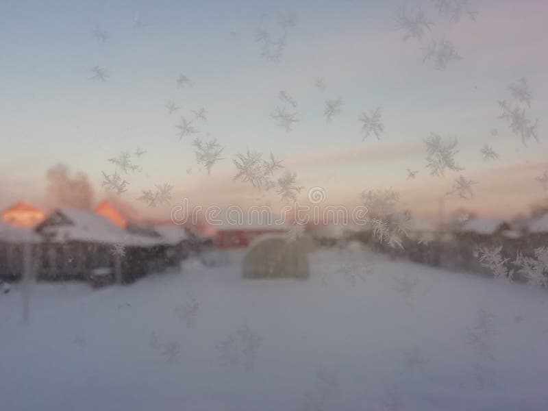 Frost on the Windows on a Cold December Morning Stock Image - Image of ...